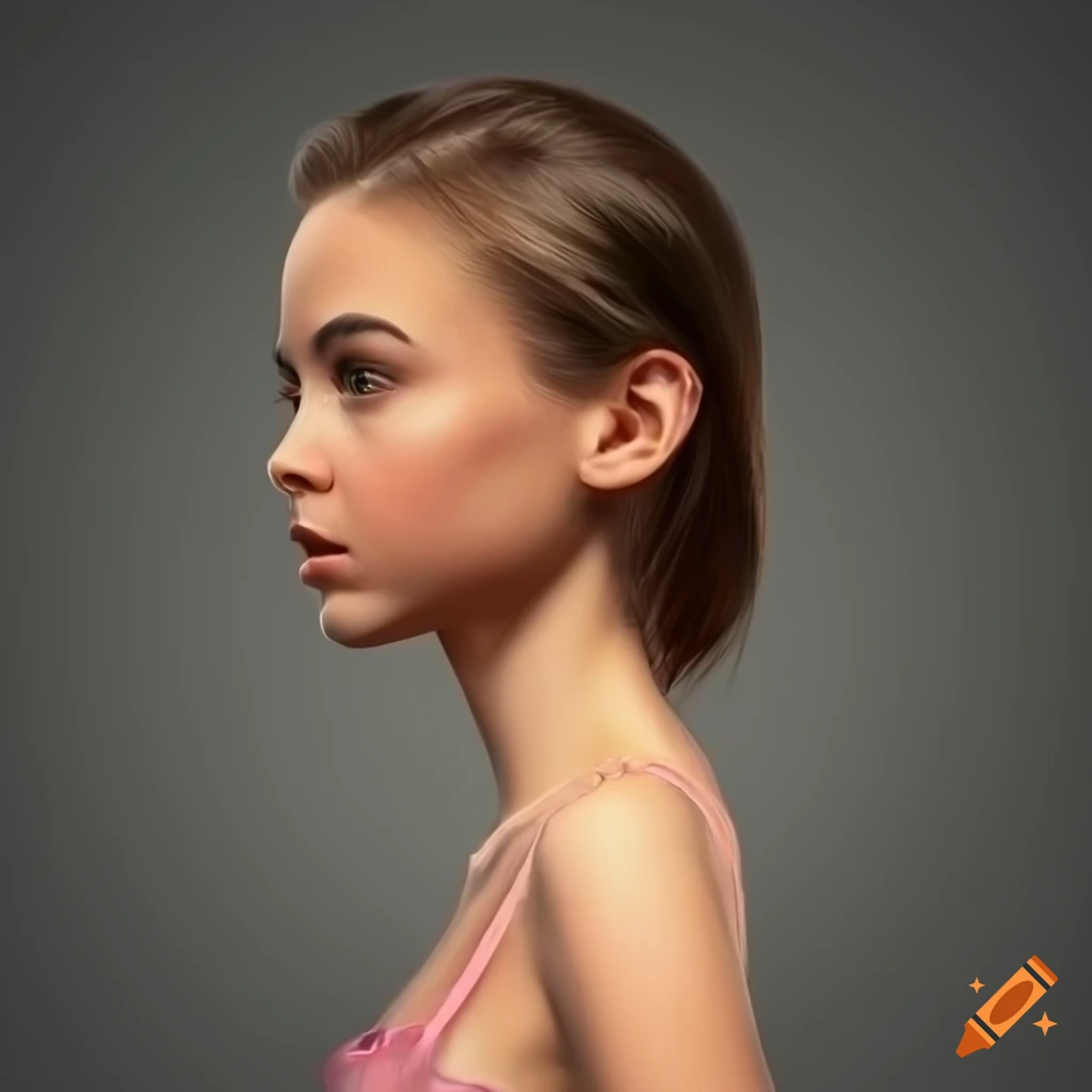 Photorealistic portrait of a beautiful young woman in a party dress