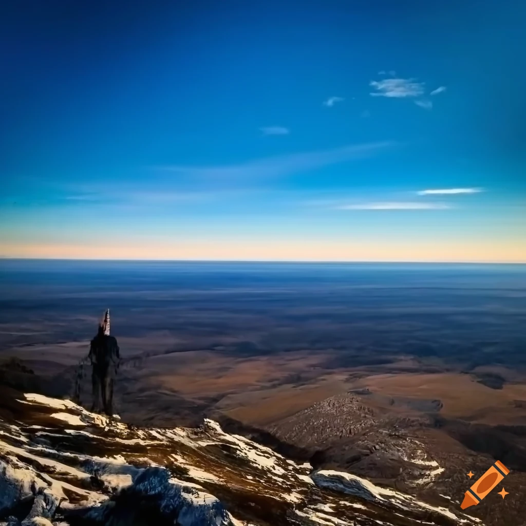 Stunning view from a high-altitude mountain trail on Craiyon