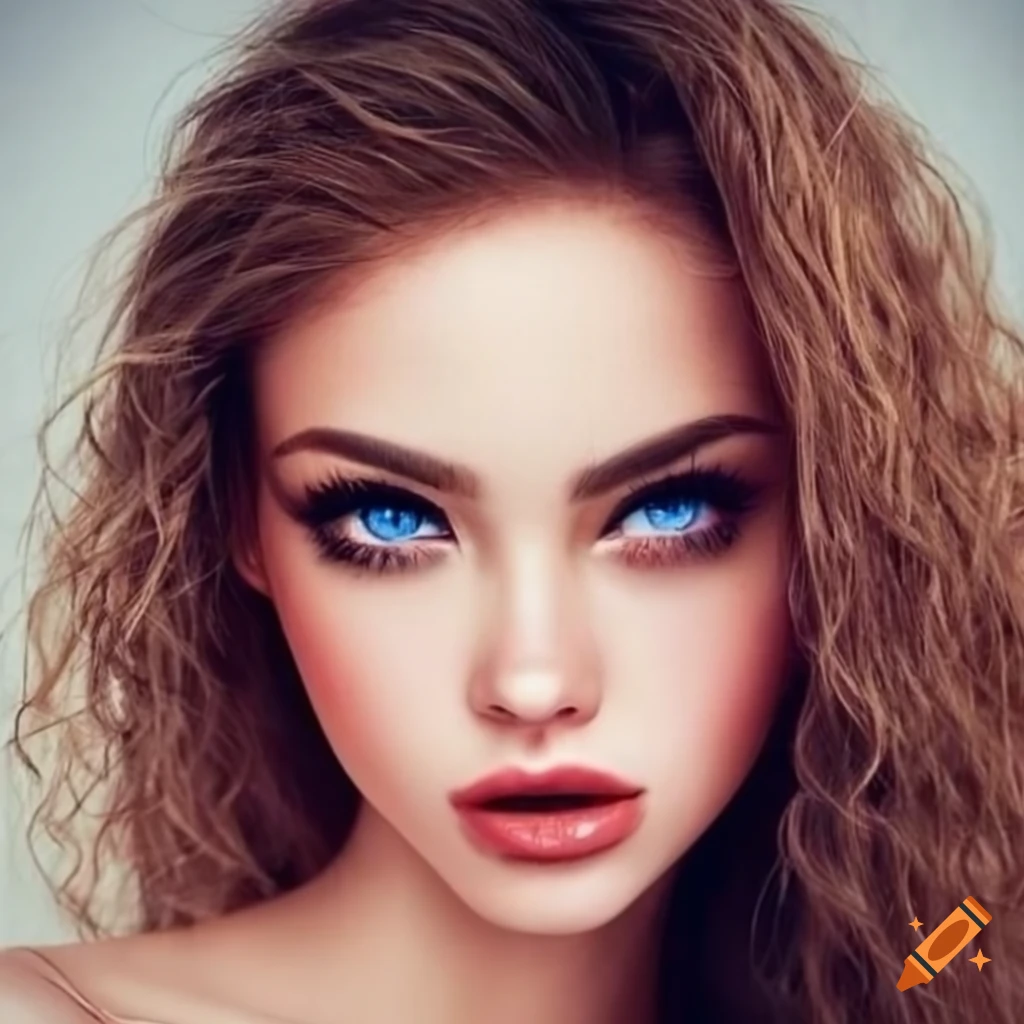 Close-up portrait of a young woman with captivating gaze