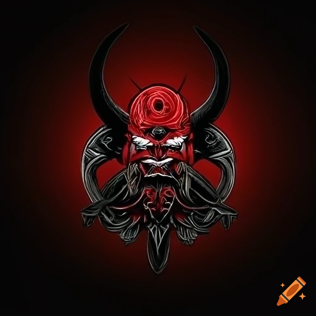 Black and red viking themed logo for doubledamage on Craiyon
