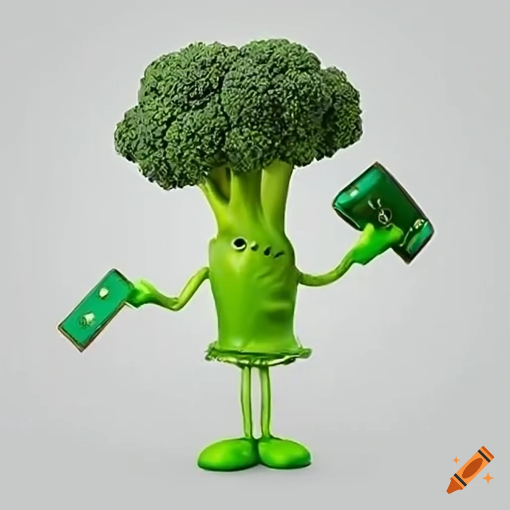 Broccoli wielding a lightsaber on Craiyon