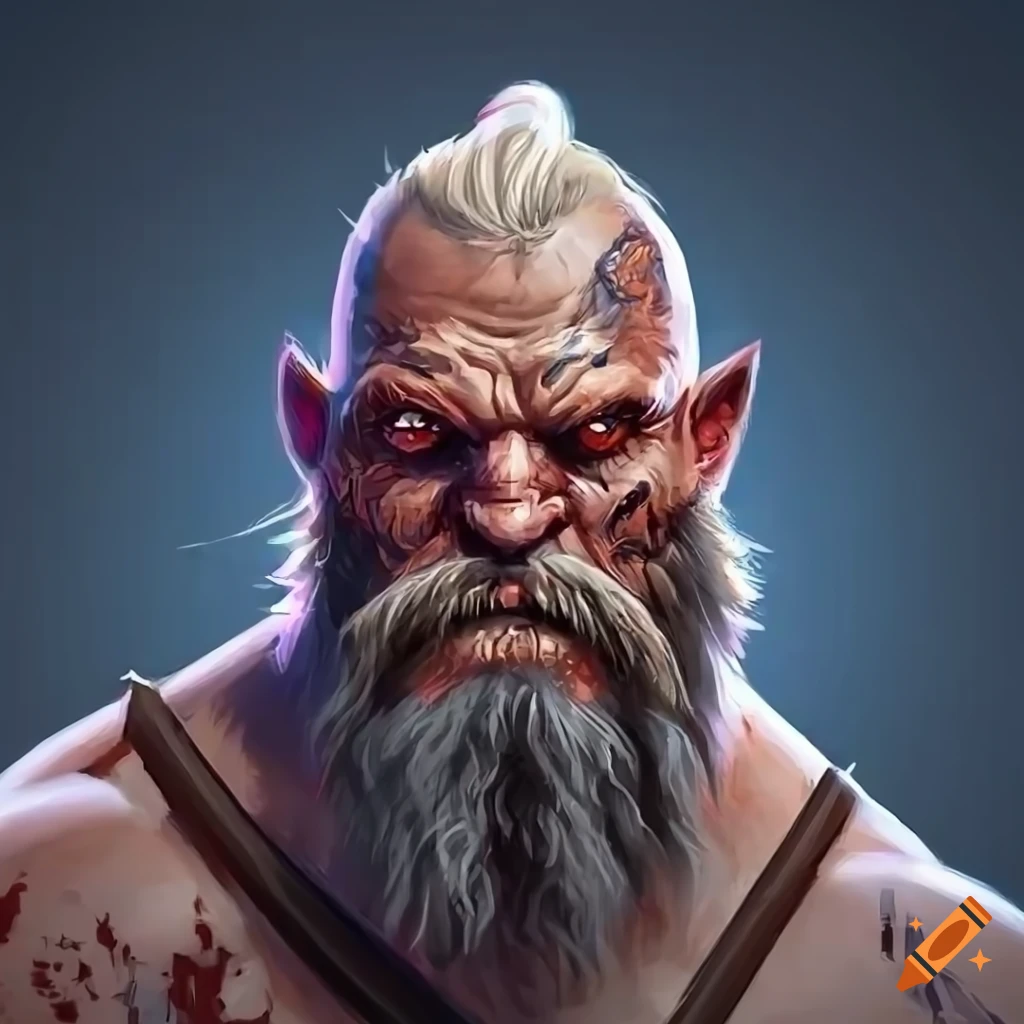 Portrait of an enraged viking ogre on Craiyon