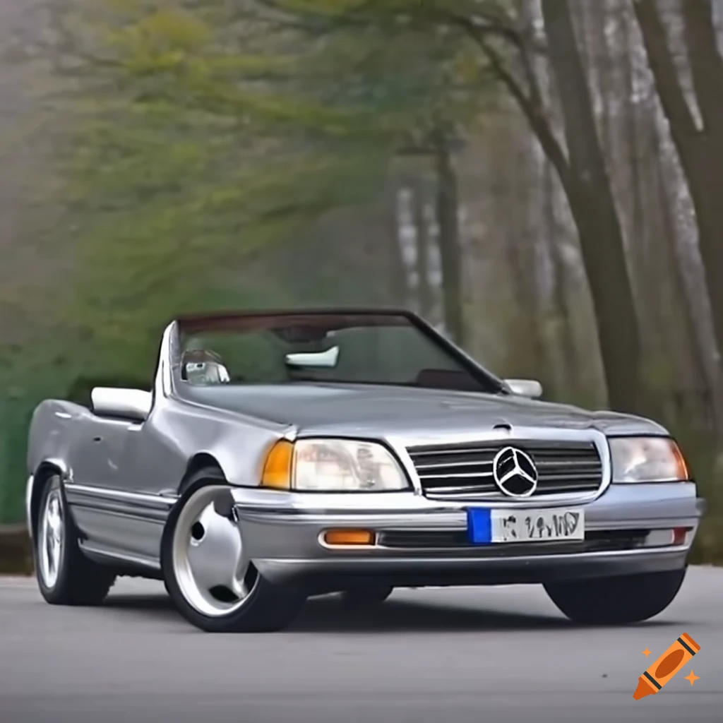 Silver mercedes sl-500 parked at mini golf on Craiyon