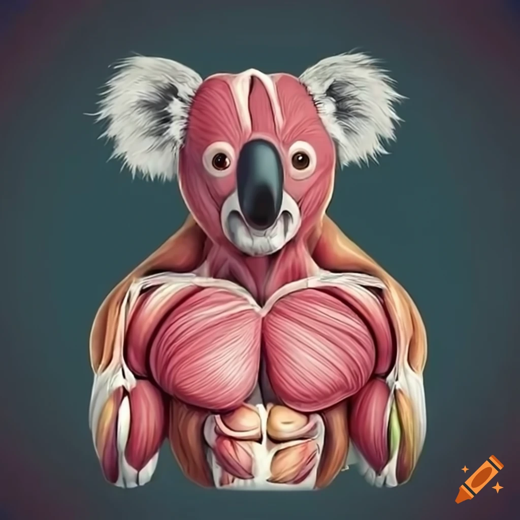 Half man half koala hybrid creature on Craiyon