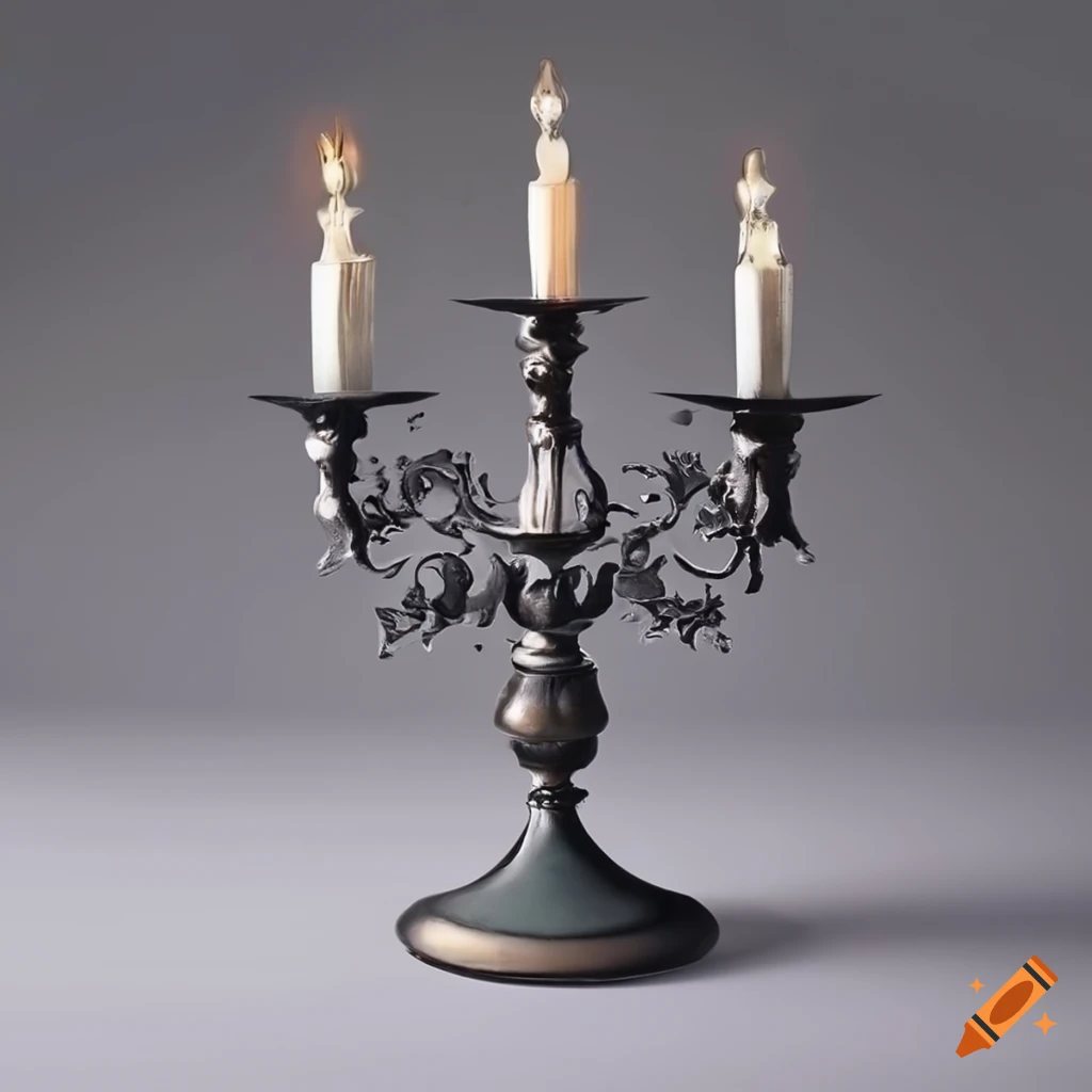 Vintage ornamental candlestick candelabrum on Craiyon