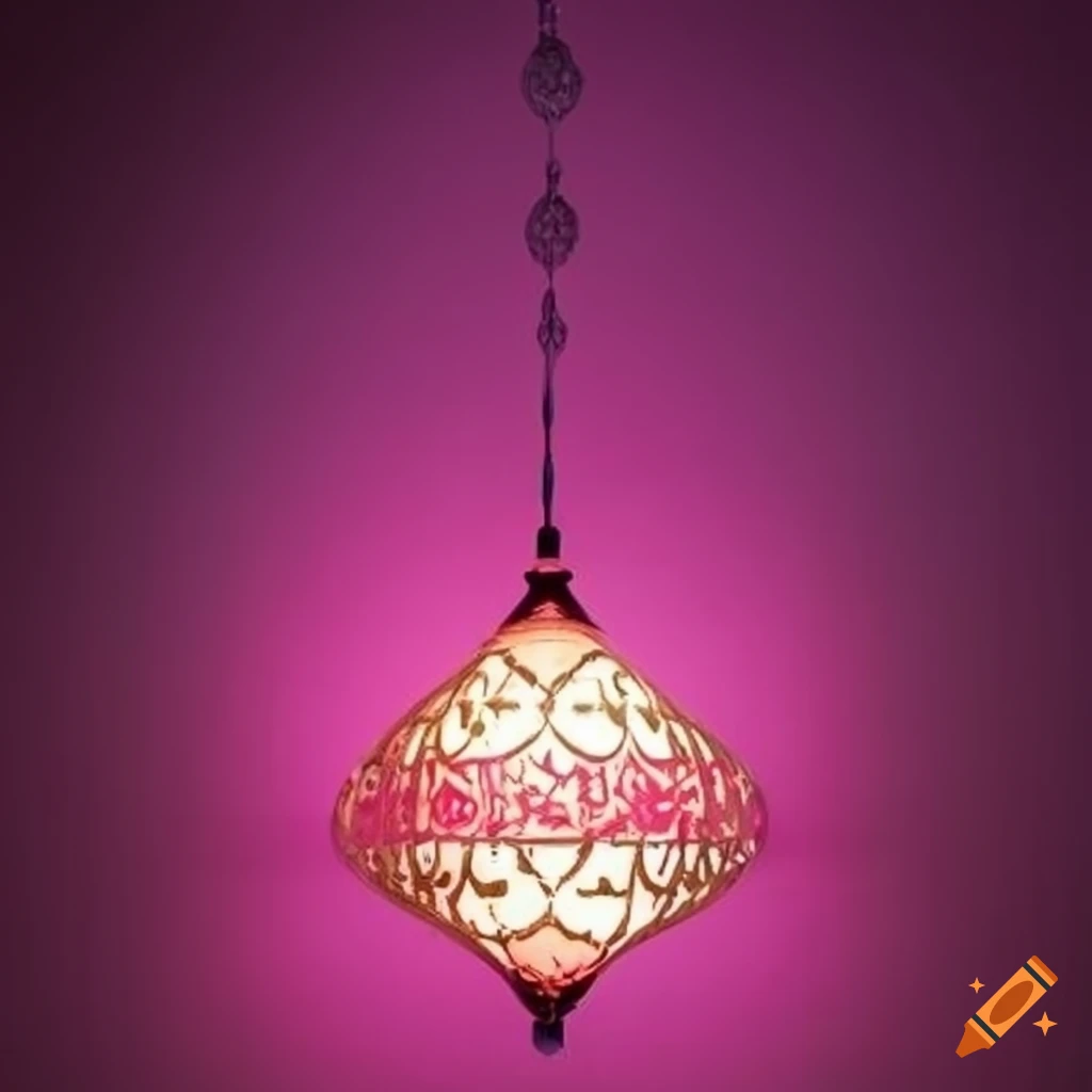 Pink islamic art lamp on Craiyon