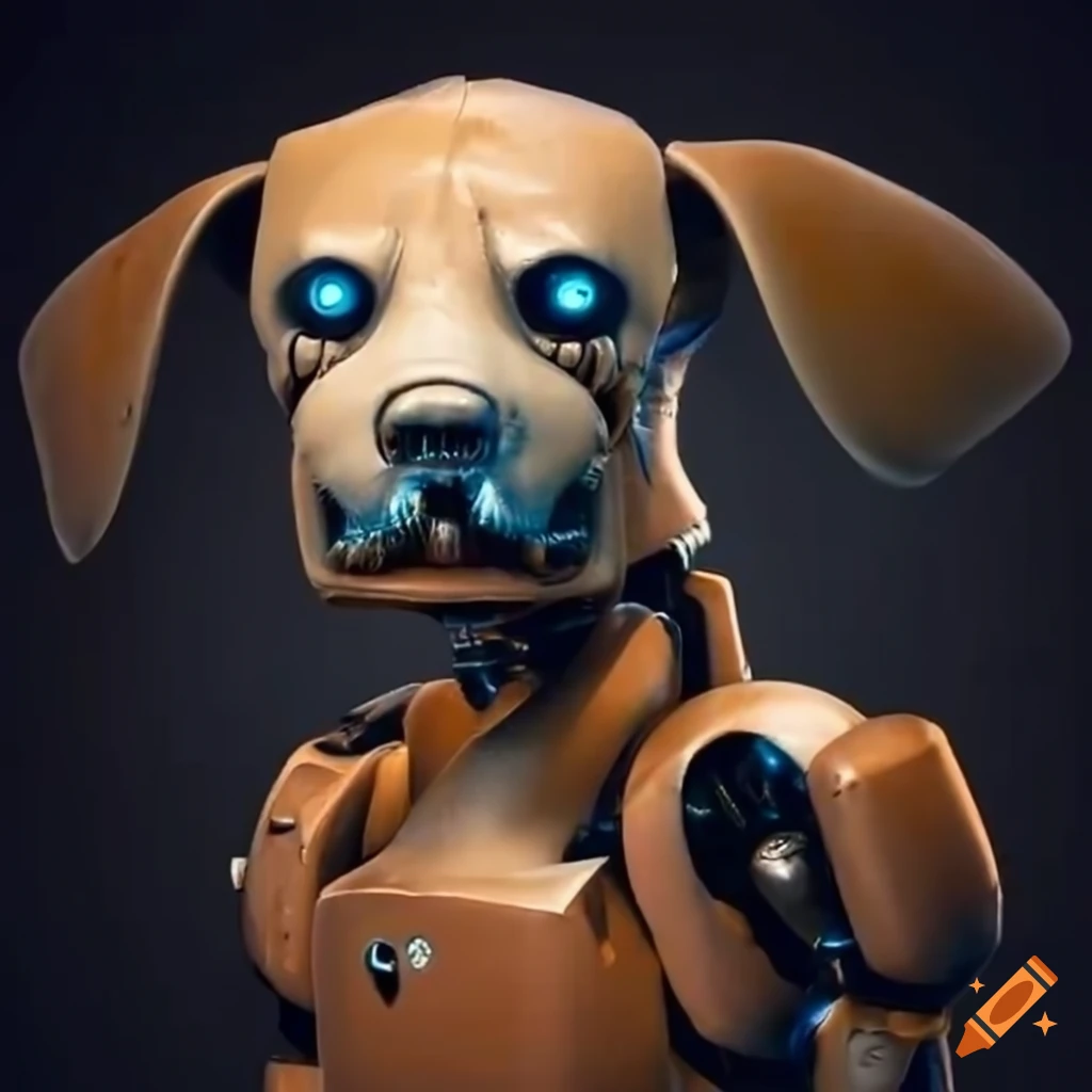 Creepy animatronic dog robot on Craiyon
