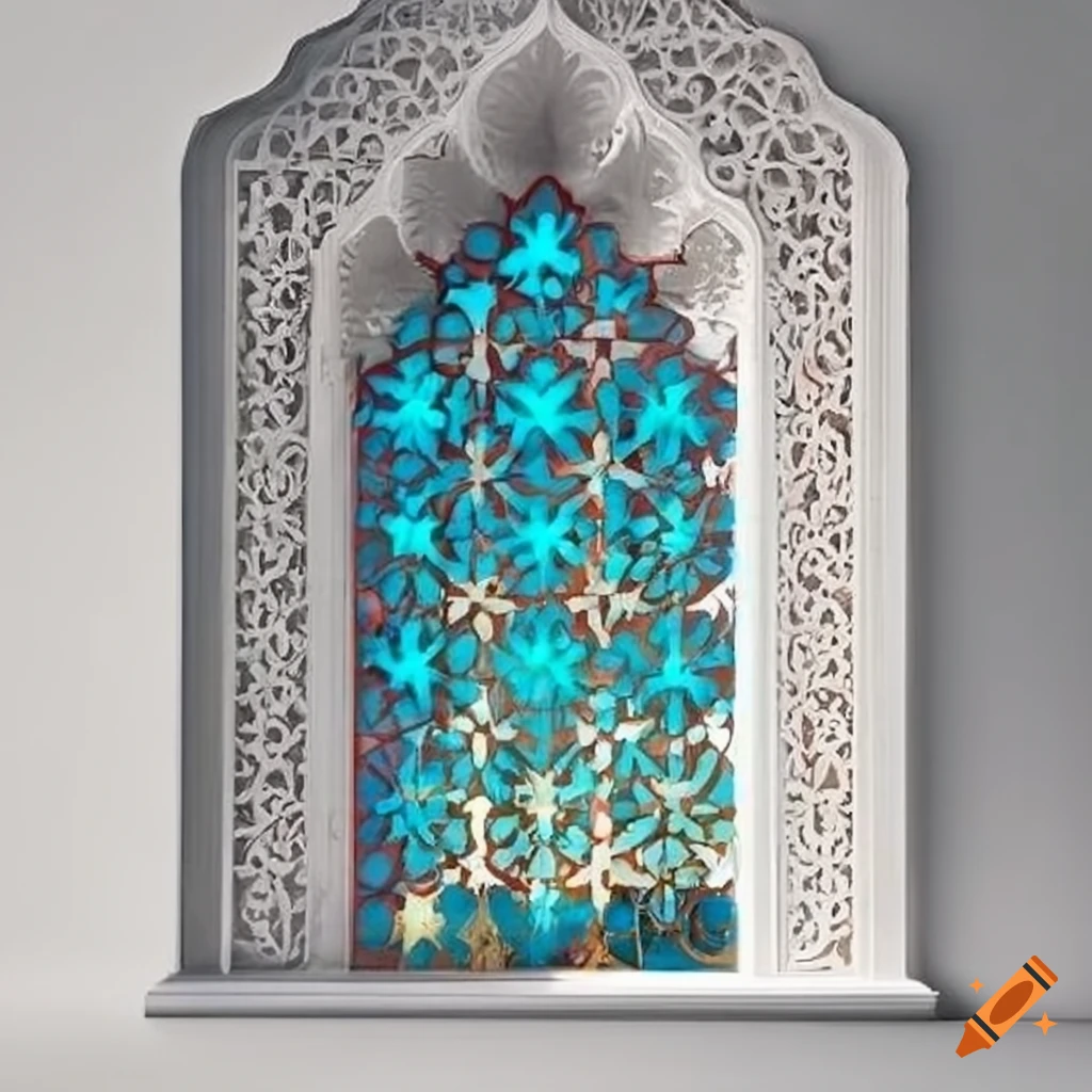 White Islamic window design on Craiyon