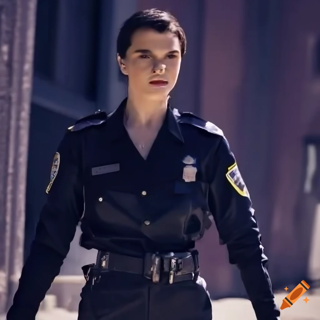 Alex pettyfer as a police officer on Craiyon