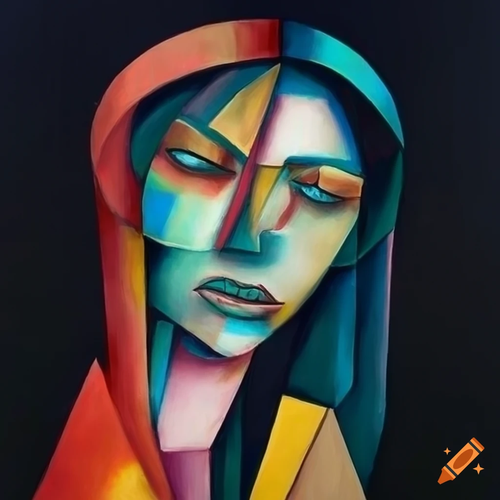 Modern cubist artwork representing emotions on Craiyon