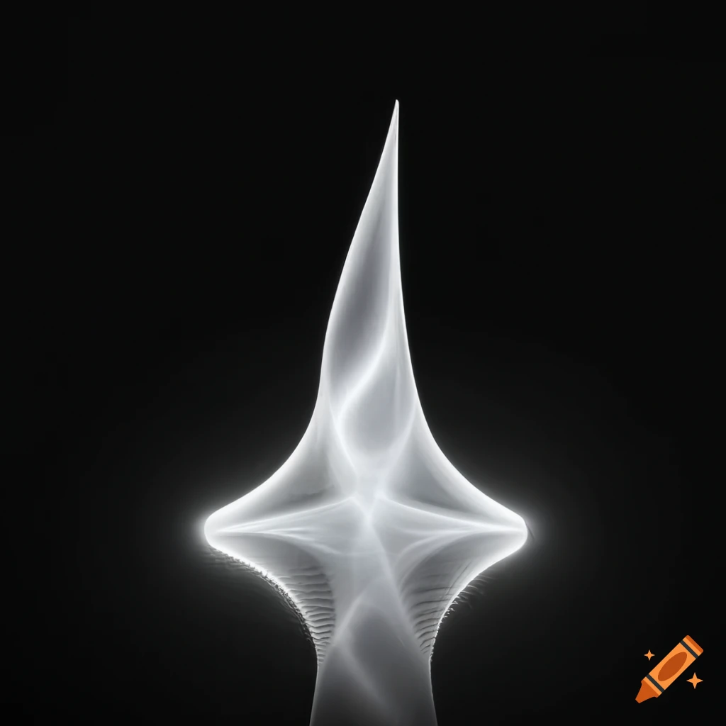 Translucent marble fractal sculpture in black space on Craiyon