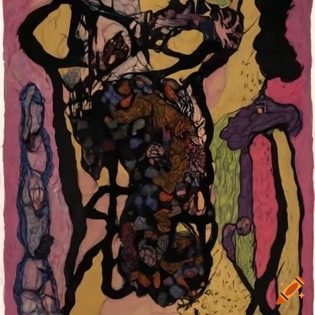Silhouette of abstract art nouveau design on Craiyon