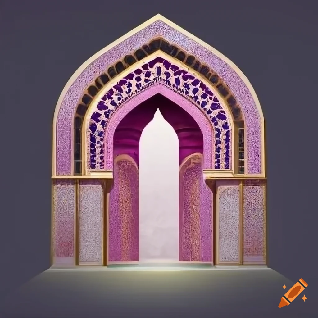 Marble and gold entrance altar in islamic art on Craiyon