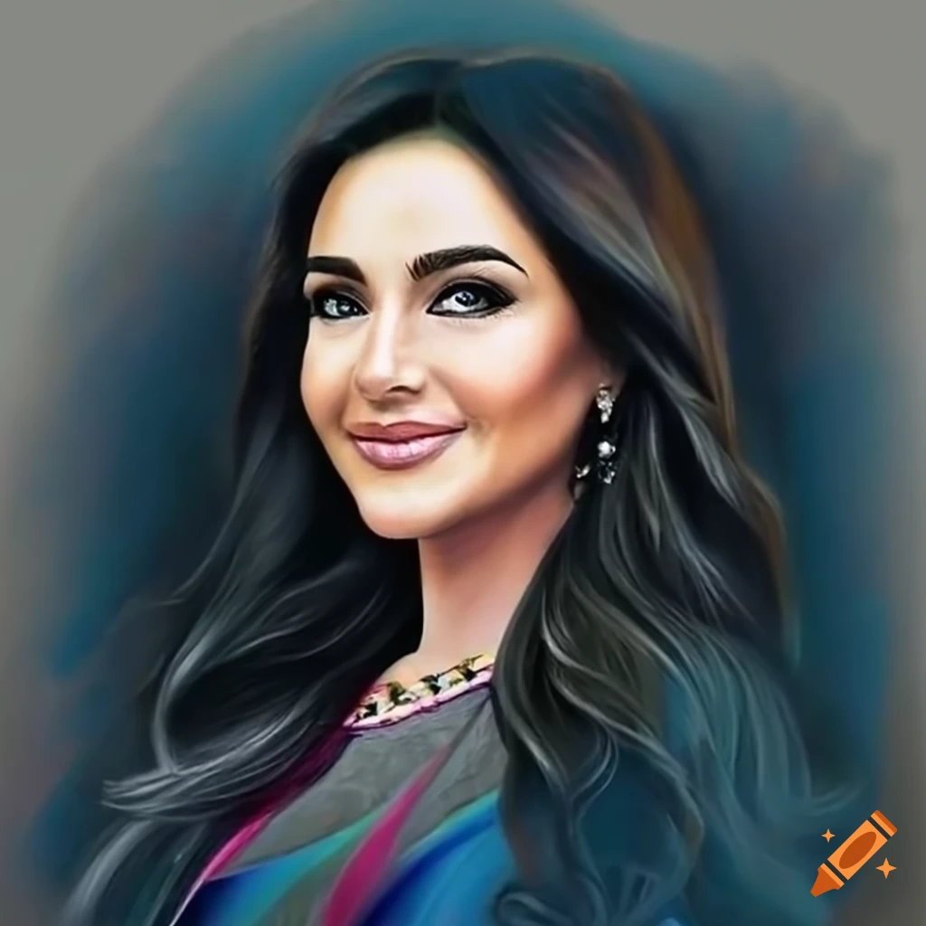 Detailed drawing of a beautiful middle-aged woman on Craiyon