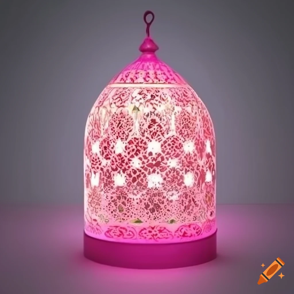 Pink islamic art lamp on Craiyon