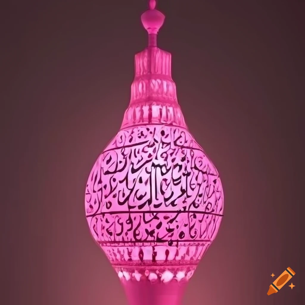 Pink islamic art lamp on Craiyon