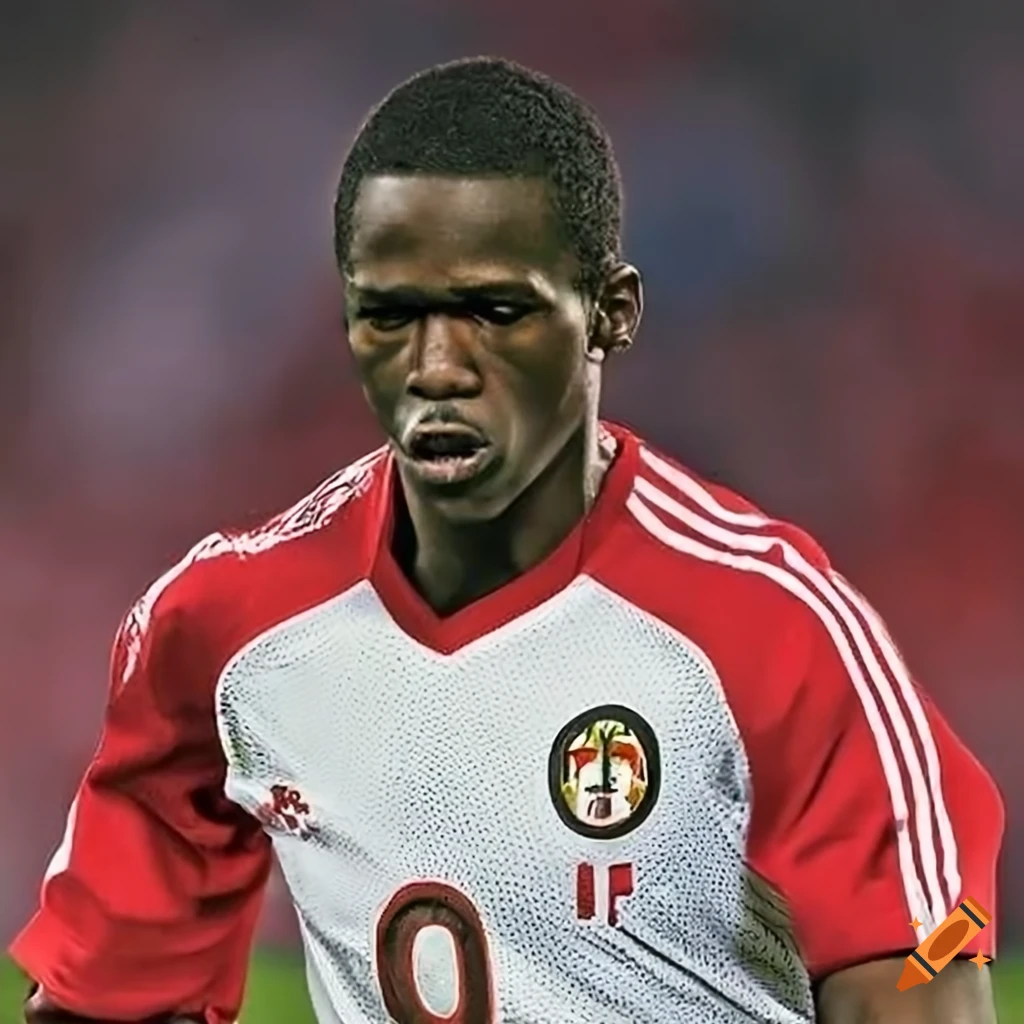 Photo of a black football player in action on Craiyon