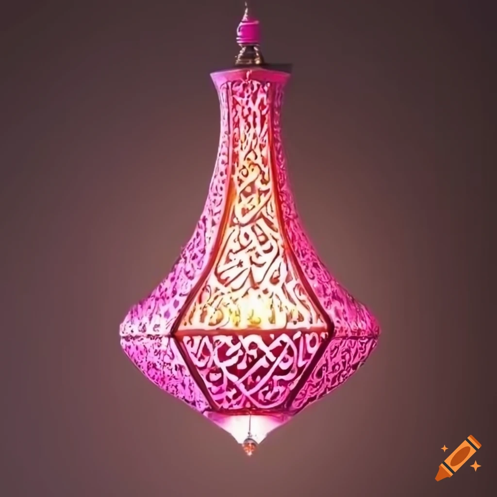 Pink islamic art lamp