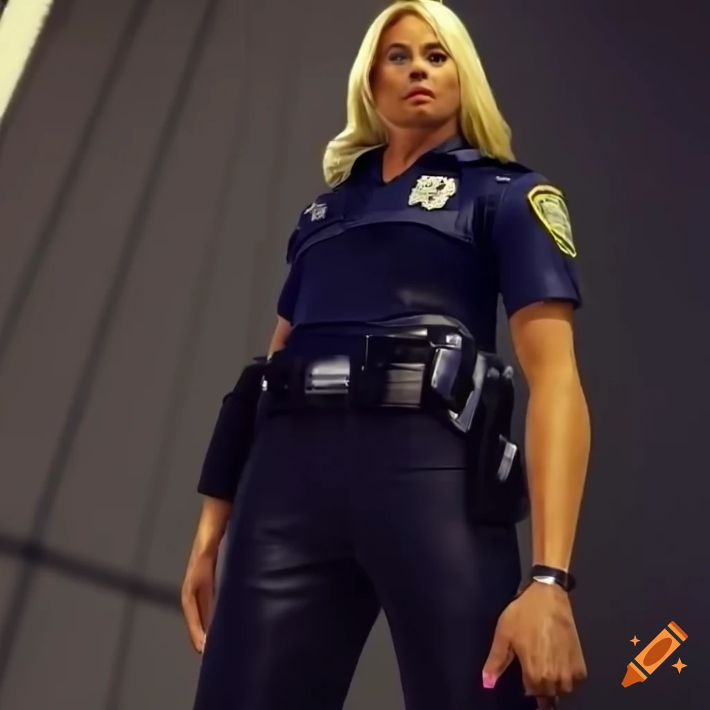 Scene of a young security guard entering a dimly lit pizzeria on Craiyon