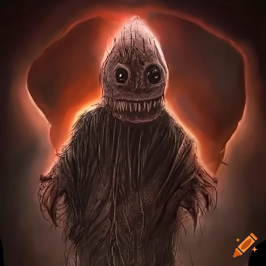 Detailed drawing of a monster on Craiyon