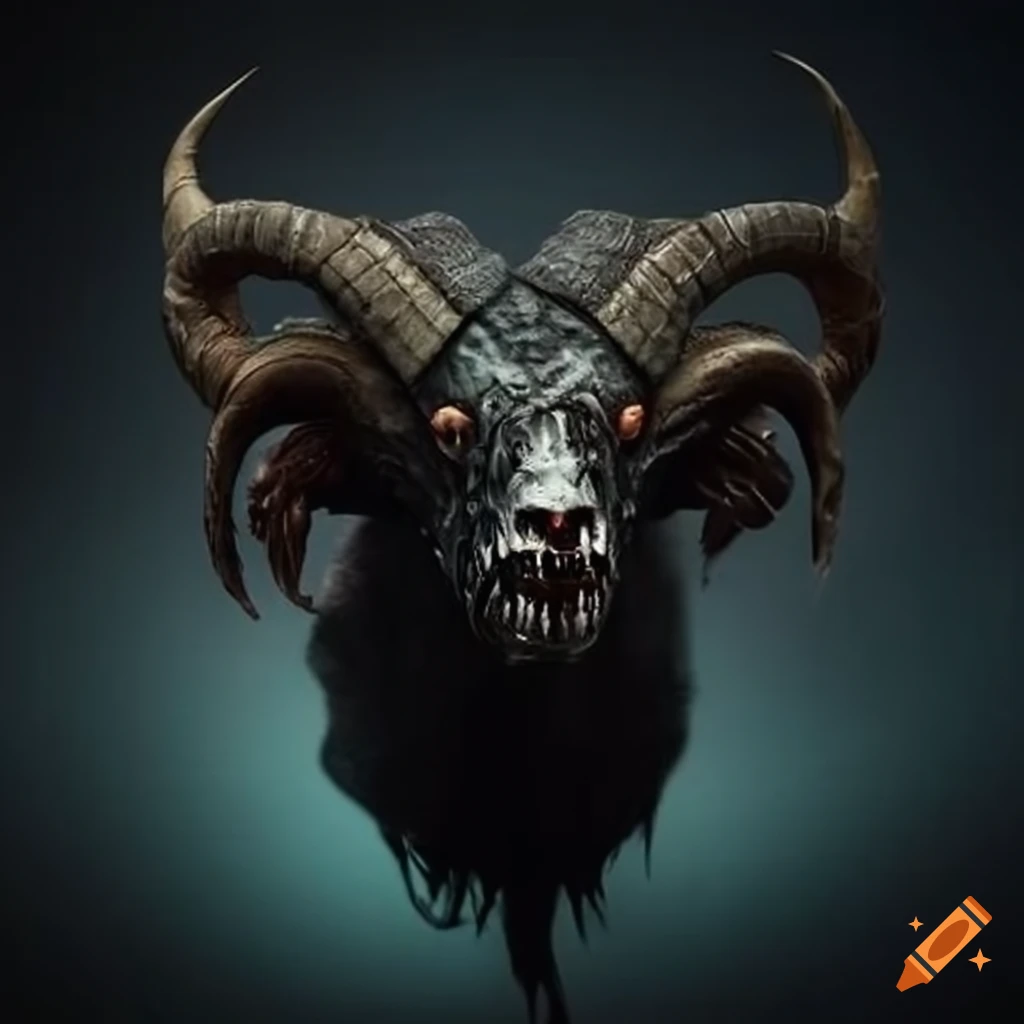 Image of an undead ram with a terrifying presence on Craiyon