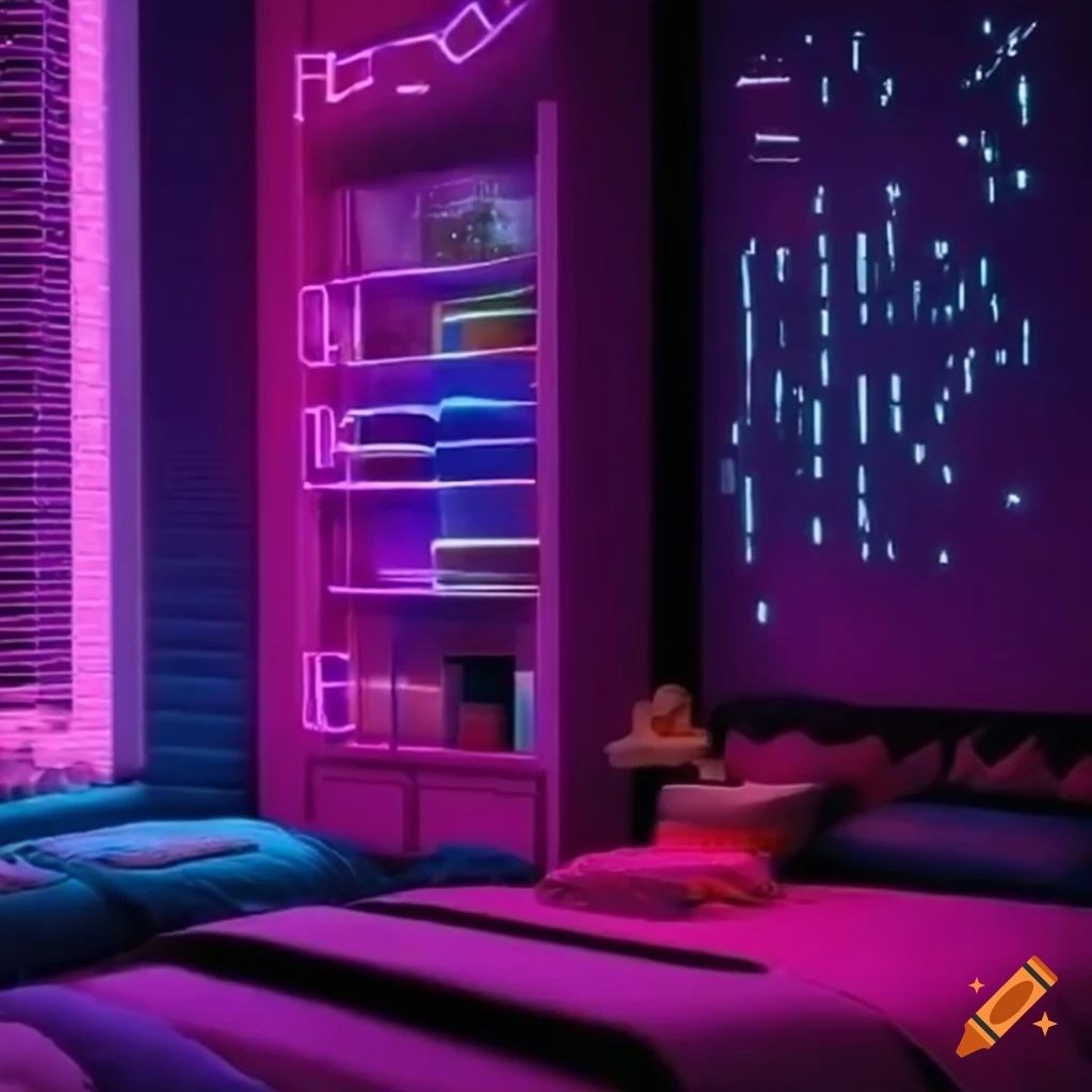 Fortnite themed bedroom with memorabilia and plush toys on Craiyon