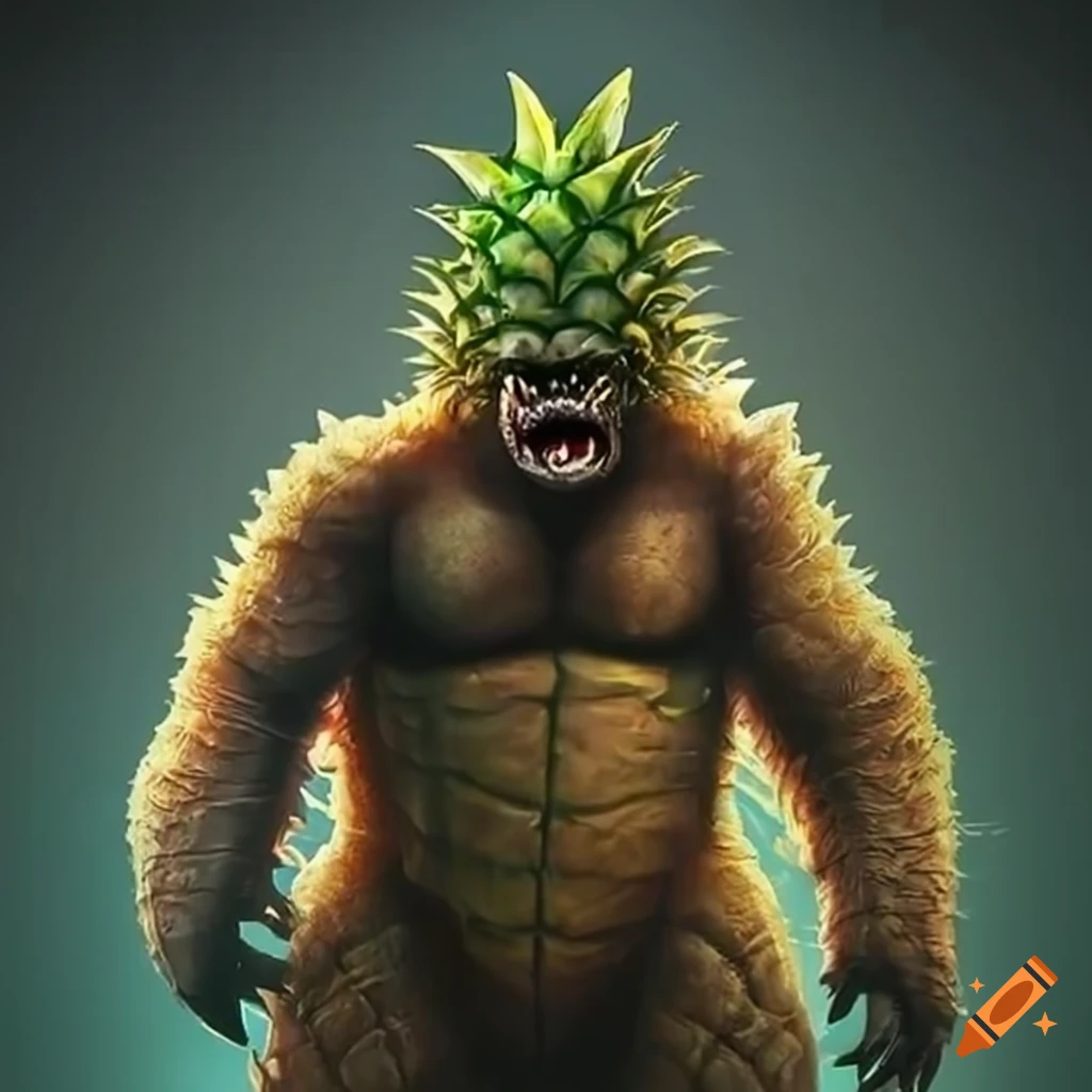 Illustration of a pineapple monster on Craiyon