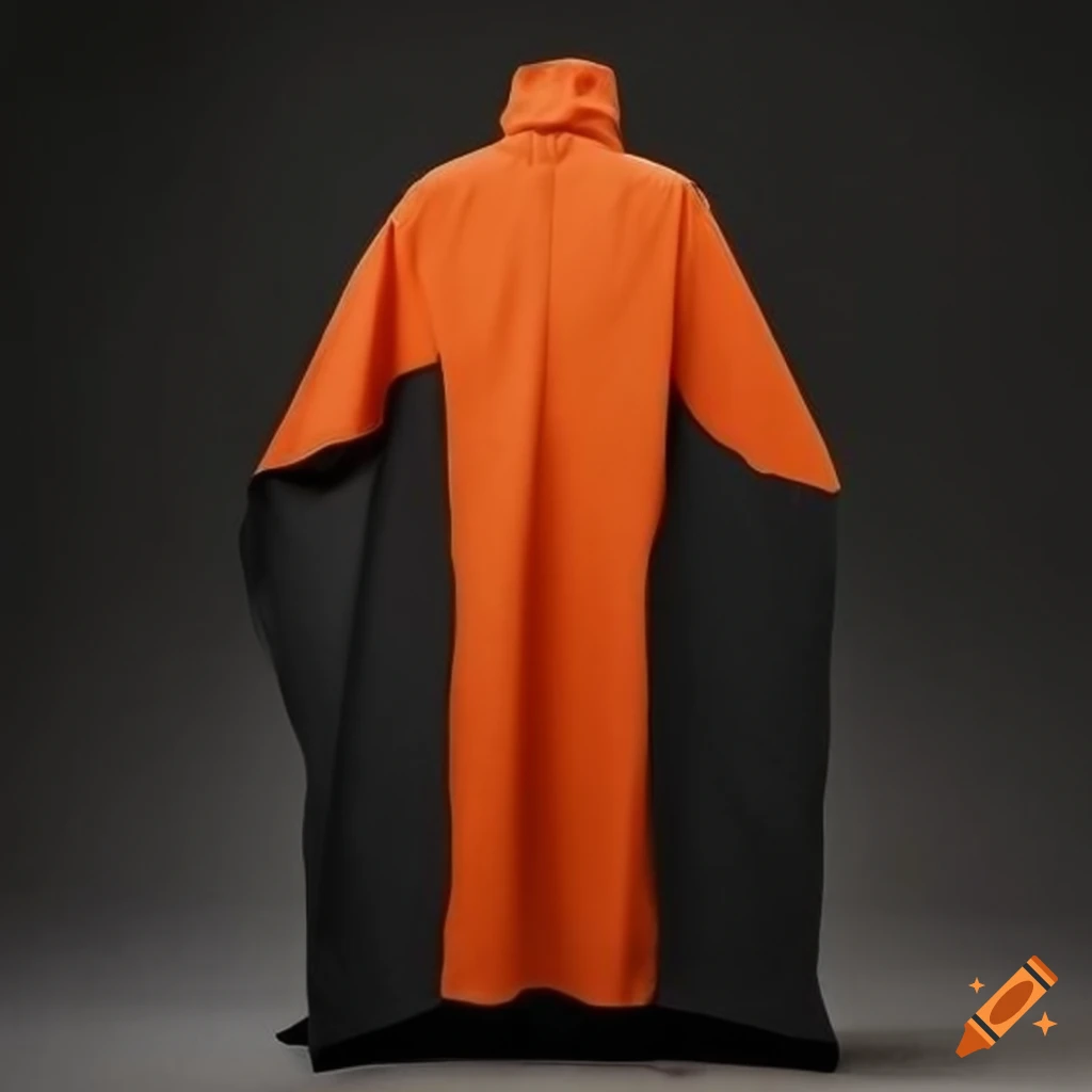 Orange cotton and pvc outfit in the dark on Craiyon