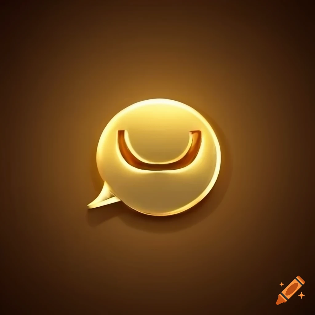 Gold logo with live chat dialogs on Craiyon
