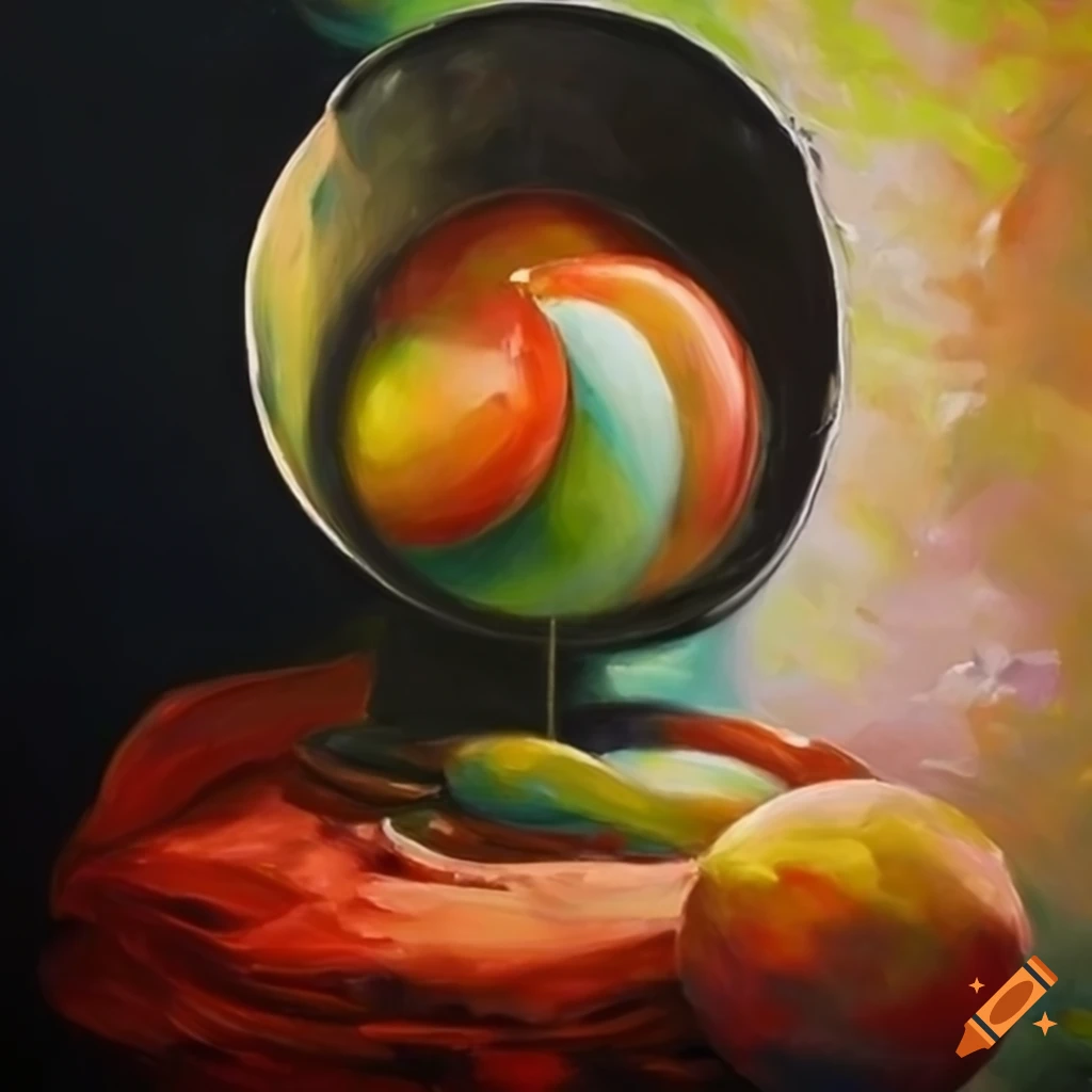 Oil painting depicting consumption on Craiyon