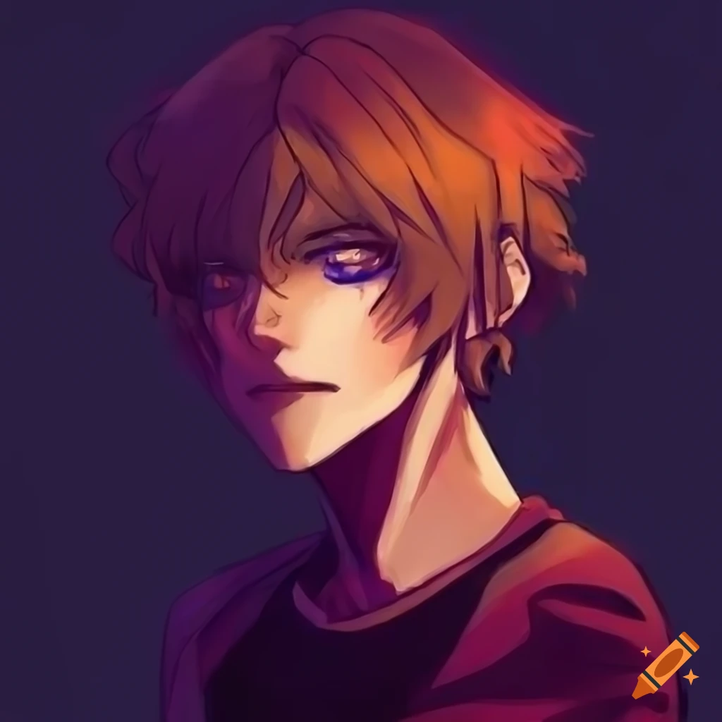 Anime-style portrait of a guy with a dunce hat on Craiyon