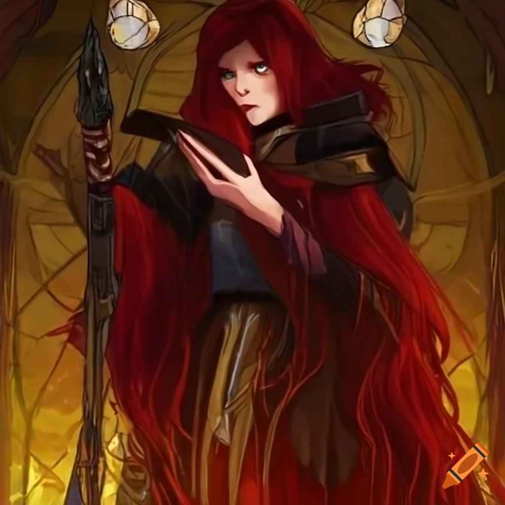 Mage flying with billowing hair and jacket, holding a book on Craiyon