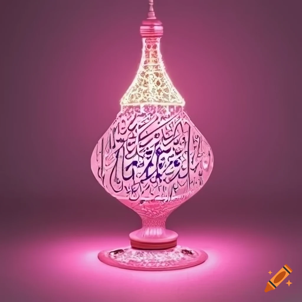 Pink islamic art lamp