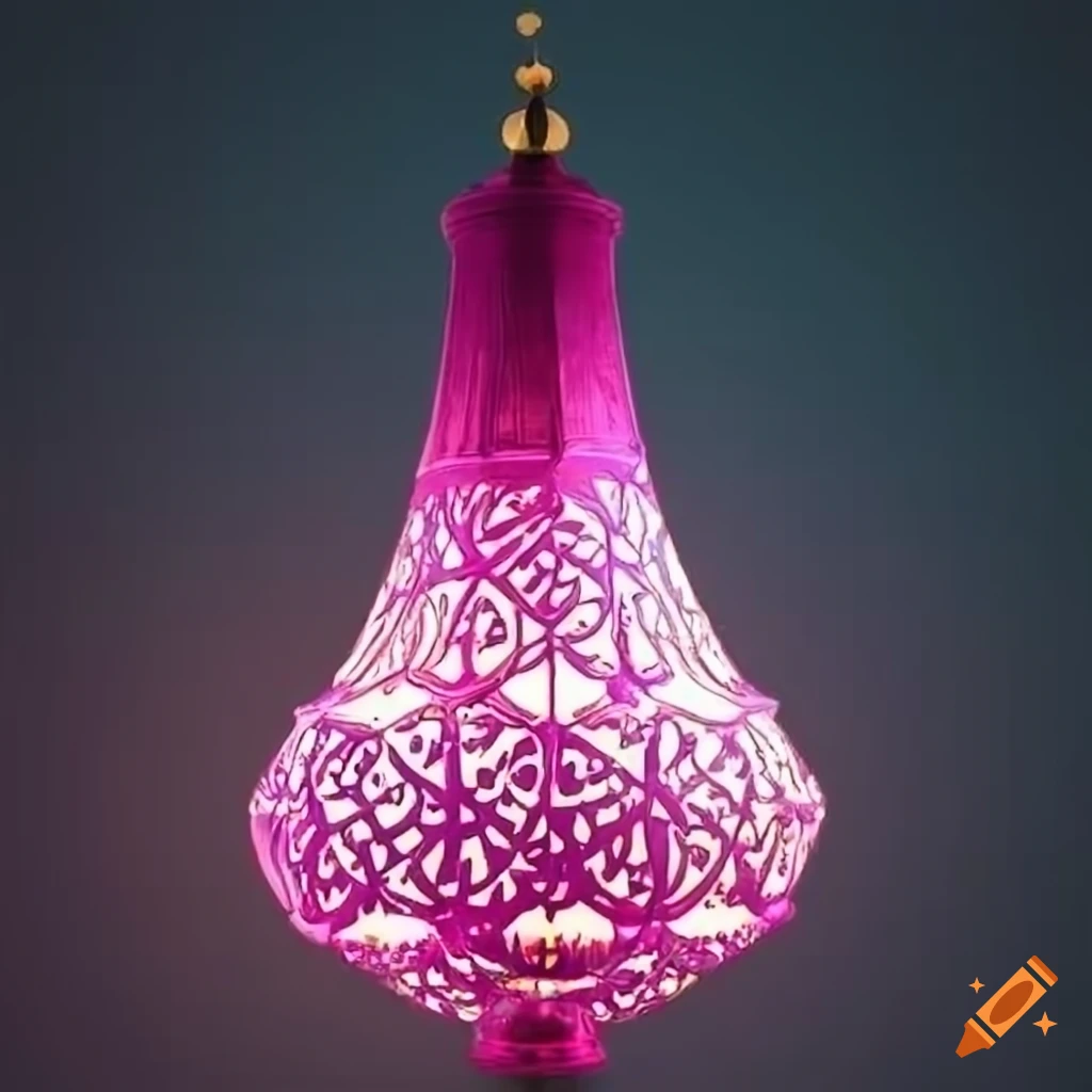 Pink islamic art lamp on Craiyon