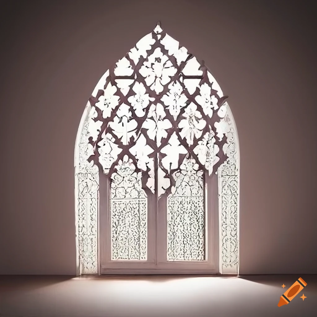 White islamic window design on Craiyon