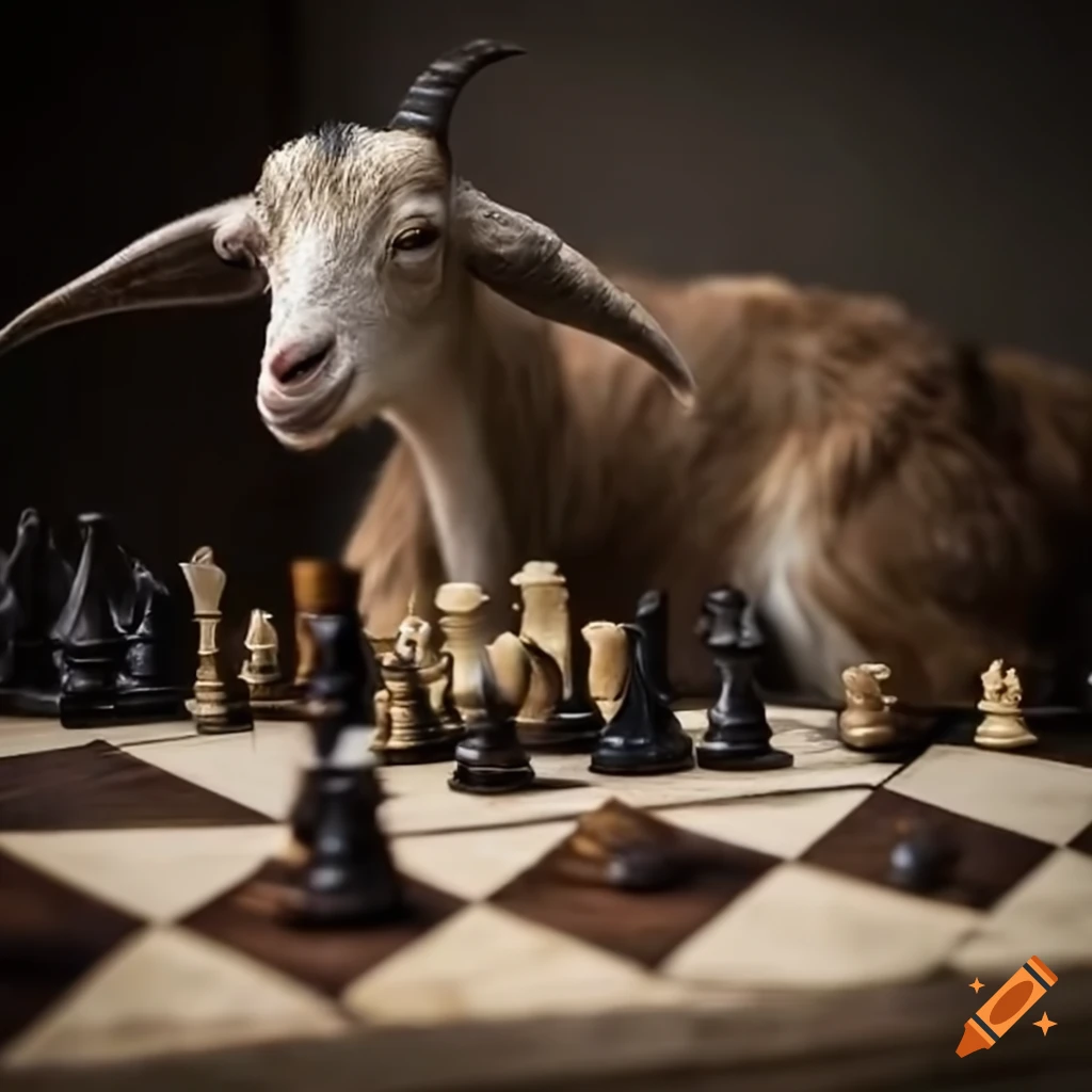 Goat playing chess on Craiyon