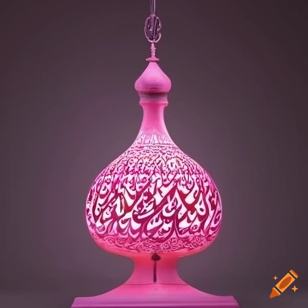 Pink islamic art lamp on Craiyon