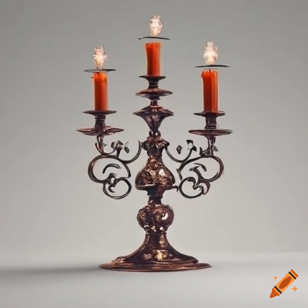 Vintage ornamental candlestick candelabrum on Craiyon