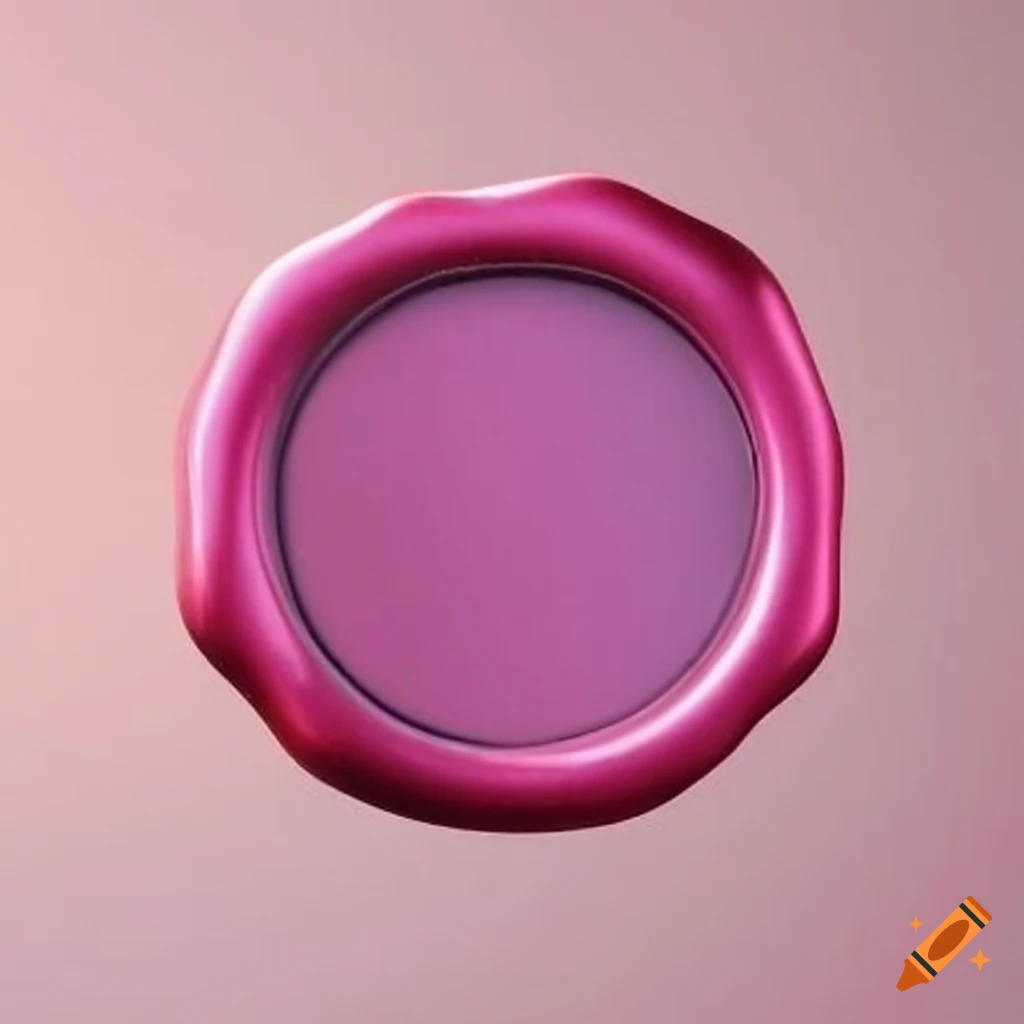 White and gold diamond-shaped wax seal with fuchsia pink seal on Craiyon
