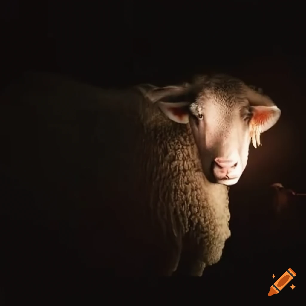 Adorable moment of a sheep and cow nuzzling on Craiyon