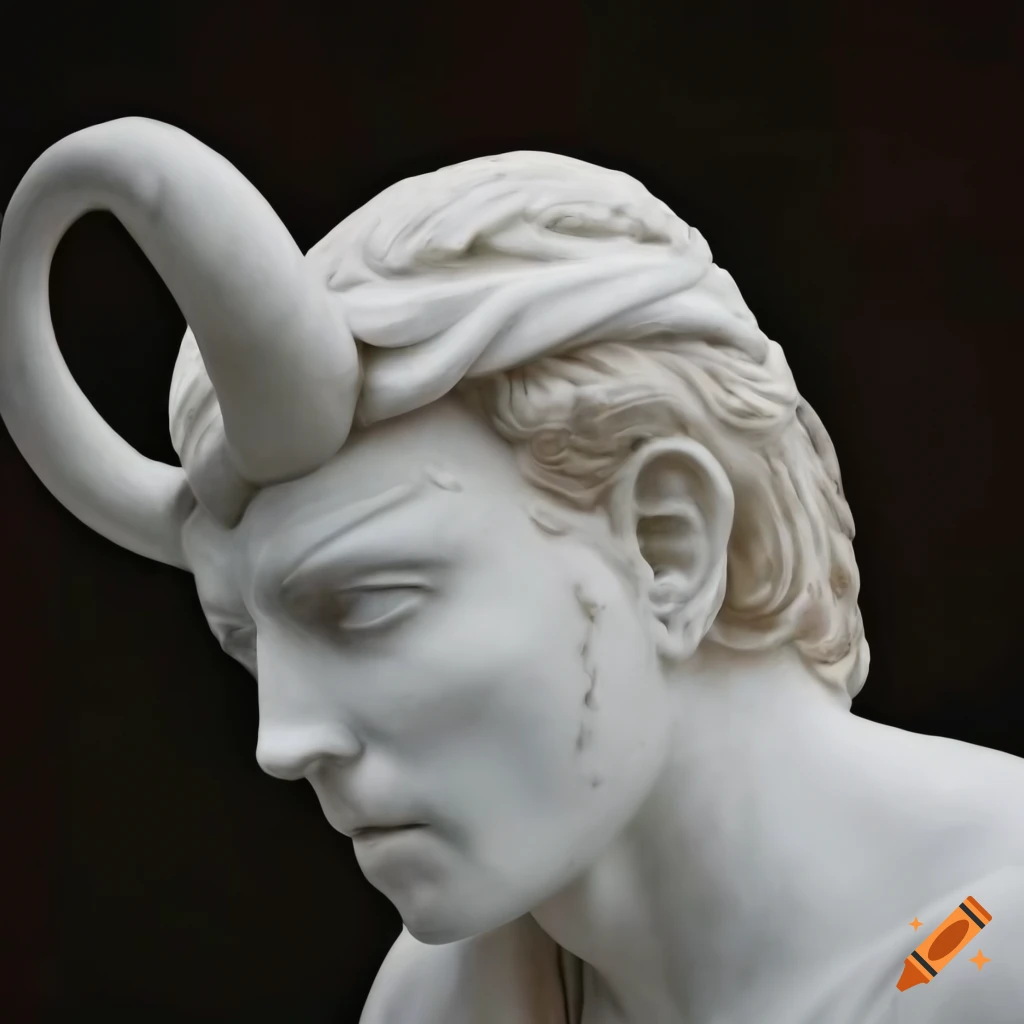 Marble statue of Loki on Craiyon