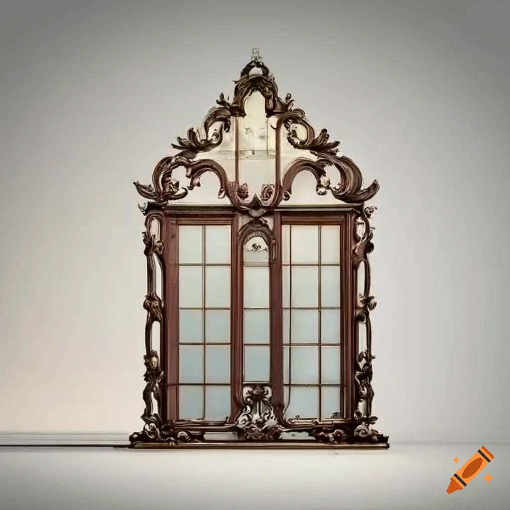 Ornamental rococo glass facade design on Craiyon