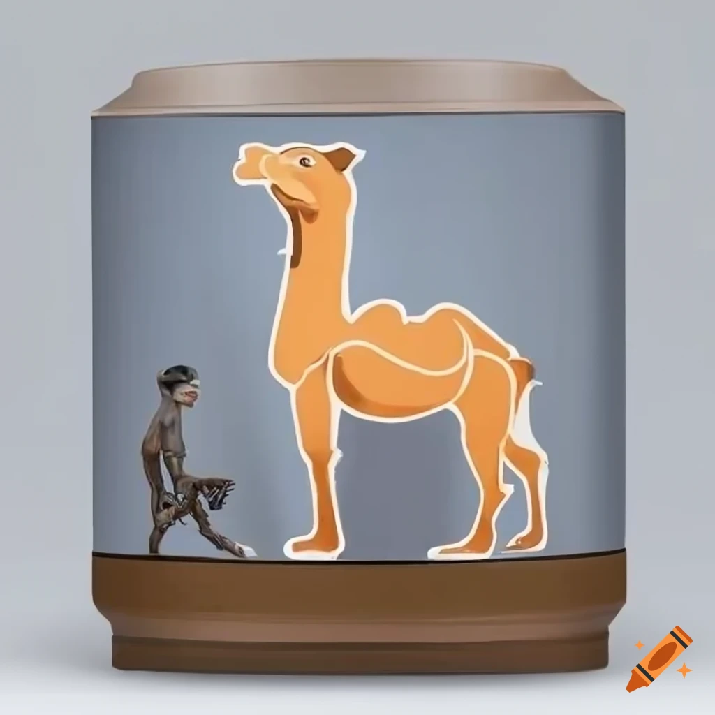 Decorative flower pot with a realistic camel design on Craiyon