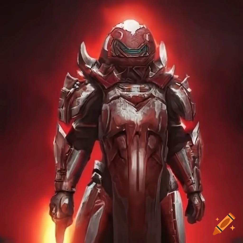 Digital art of a formidable warrior with space-inspired armor on Craiyon