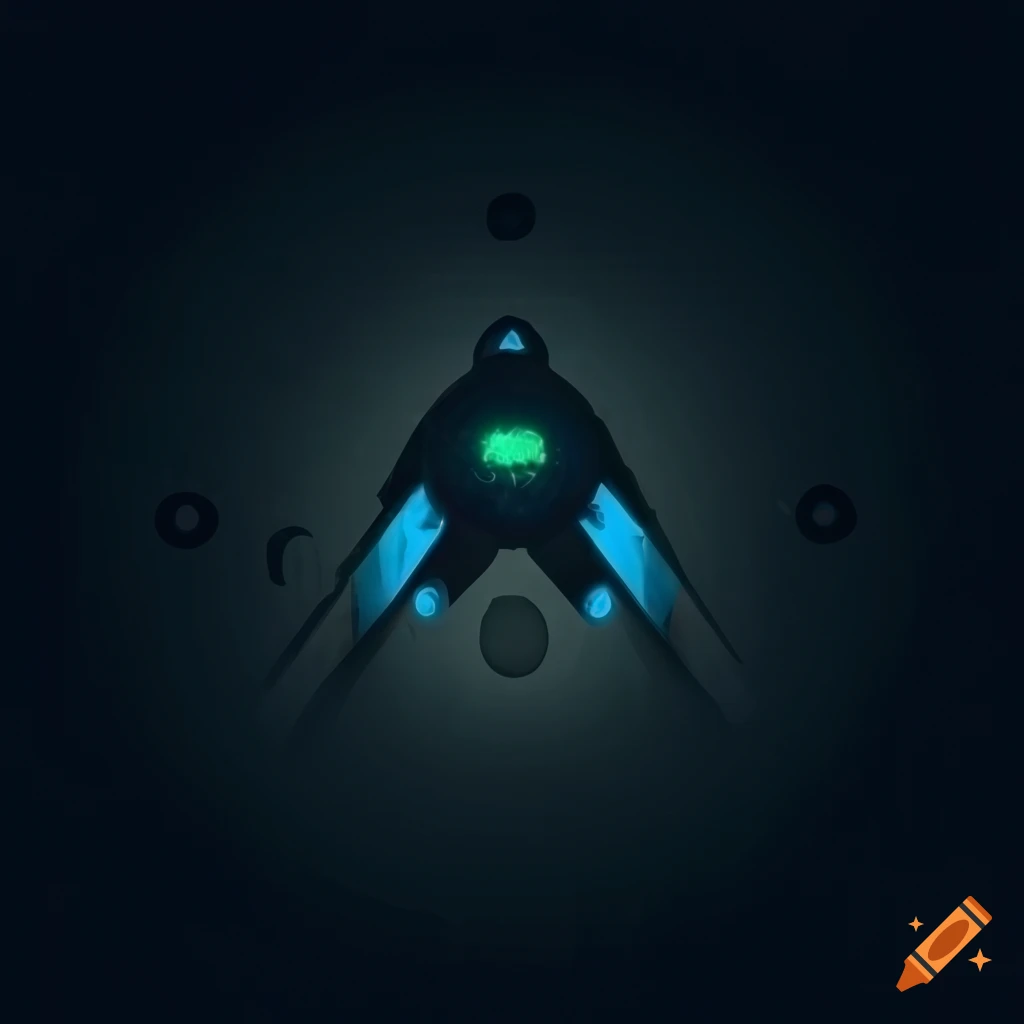 Logo design of a spaceship in endless space