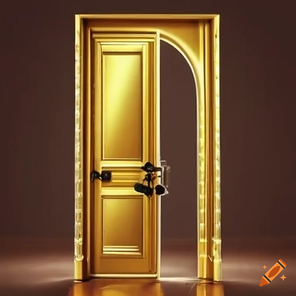 Ornate golden door on Craiyon