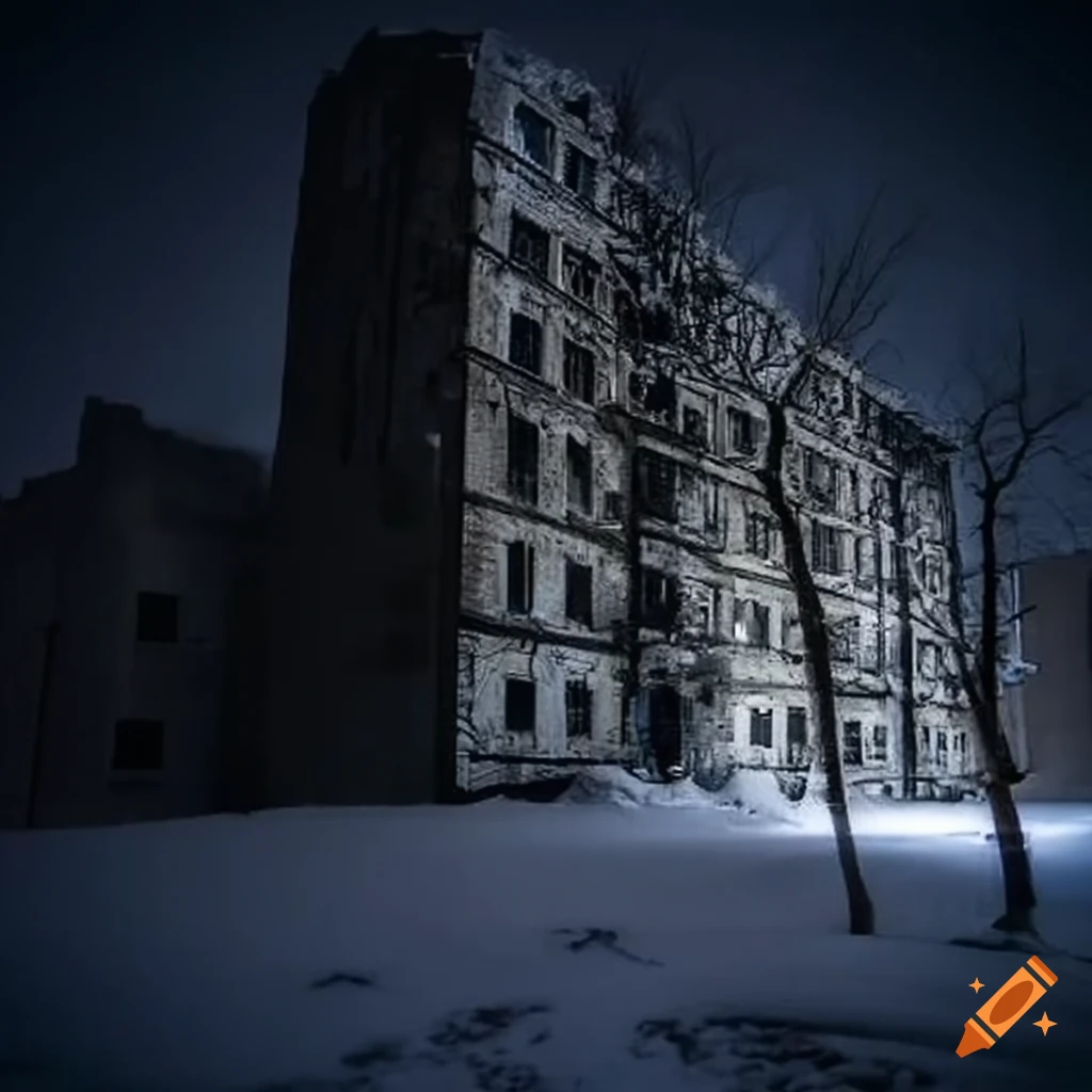 Dark night in a post-apocalyptic setting