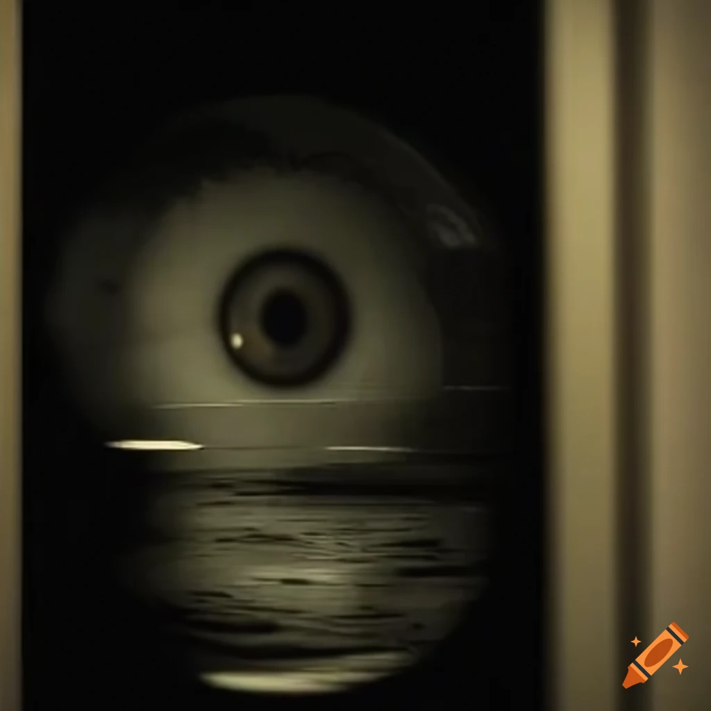 Eerie artwork of a surveillance camera with a human eye watching over a ...