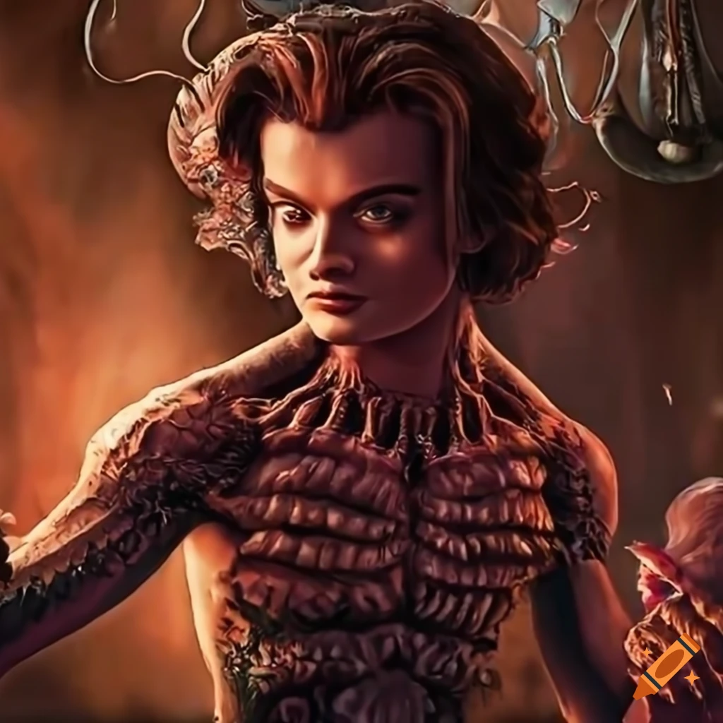 Image of a celebrity wedding with steve harrington and the demogorgon