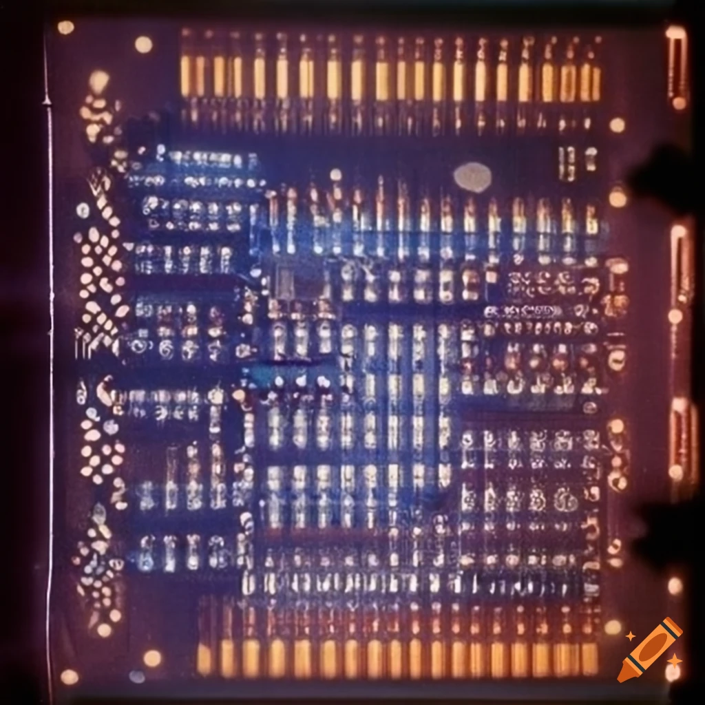 Vintage circuit board transparency slide